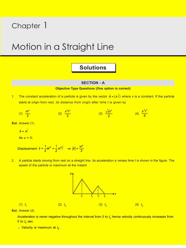 Phy Motion in Straight Line | PDF | Acceleration | Velocity