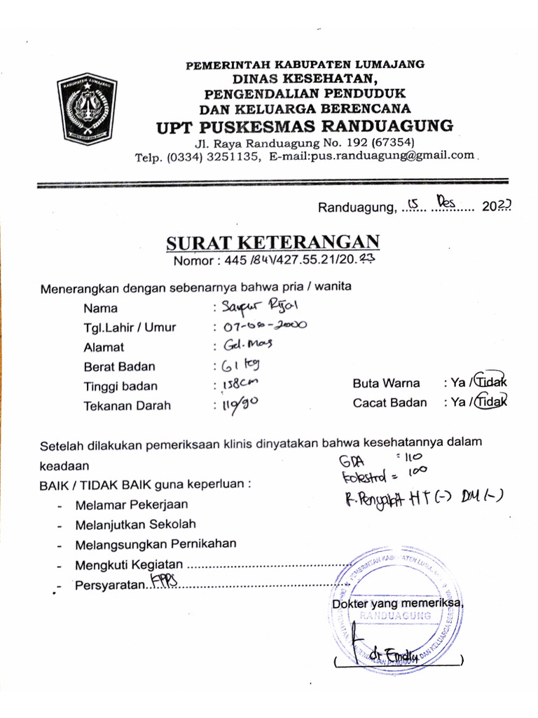 06. SAIFUR RIJAL SURAT KESEHATAN | PDF