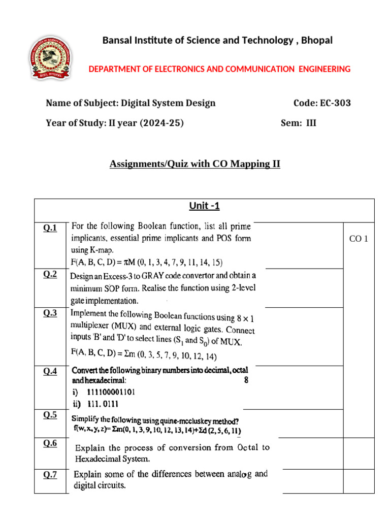 Assignment DSD (1) | PDF