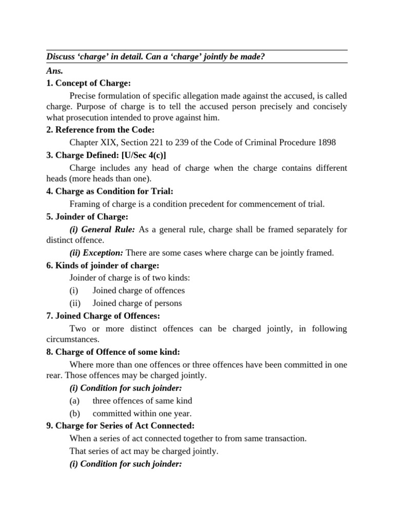 Understanding Legal Charge Procedures | PDF | Criminal Procedure In ...