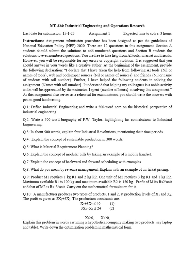 Assign 1 | PDF