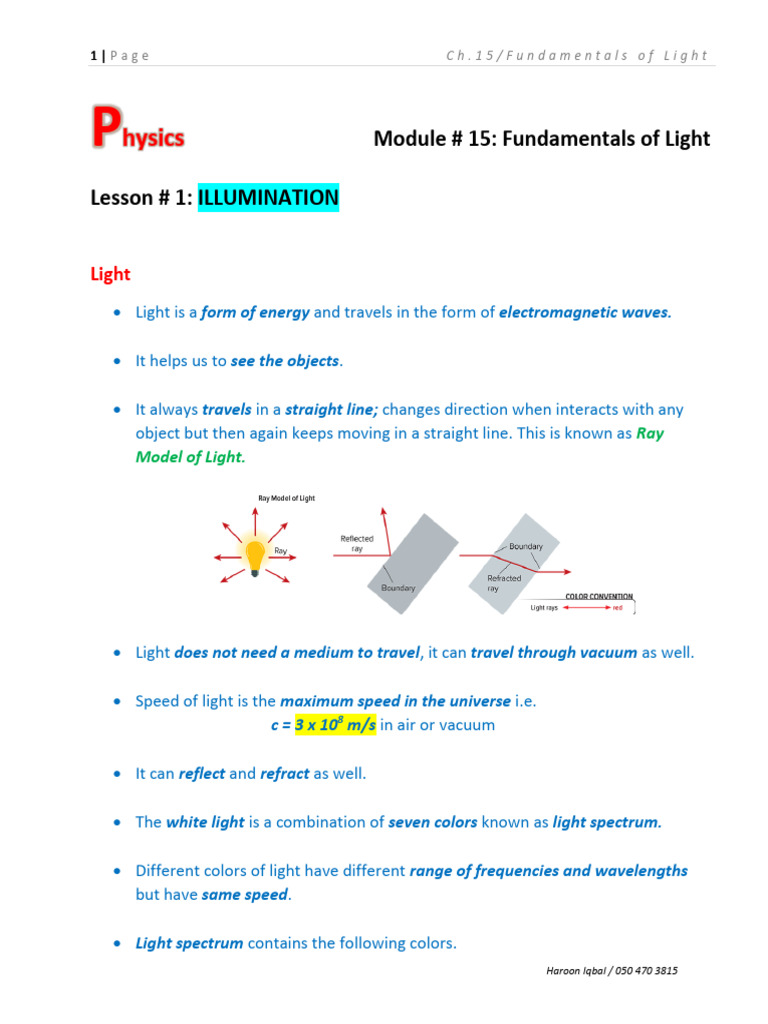 Grade 11 - Module 15 - Lesson 1 | PDF | Light | Electromagnetic Spectrum