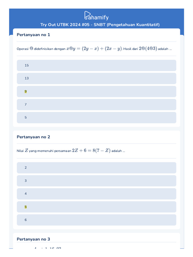Try Out UTBK 2024 #05 - Done | PDF