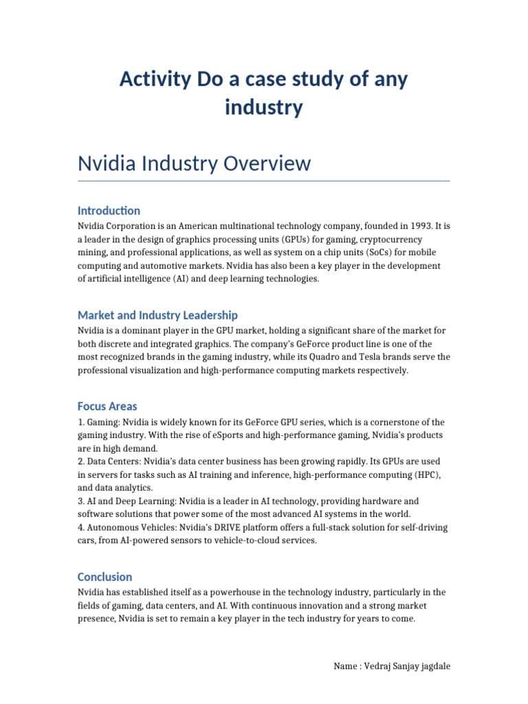 Nvidia Industry Case Study | PDF