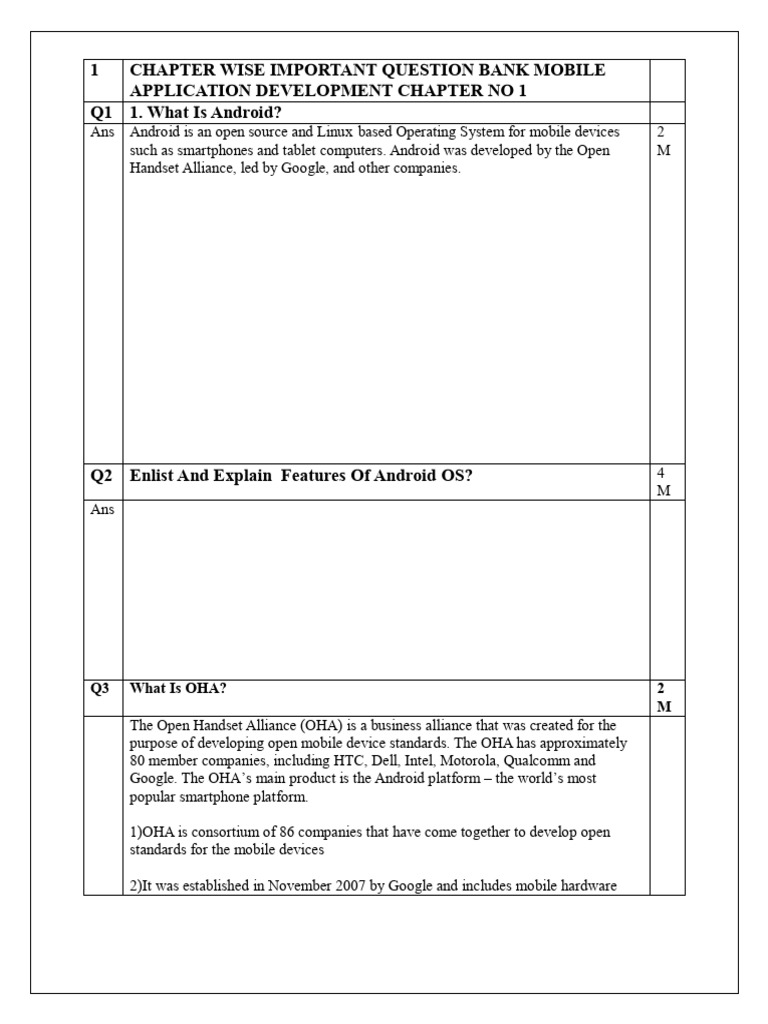 MAD Chapter Wise CH01 | PDF | Android (Operating System) | Mobile App