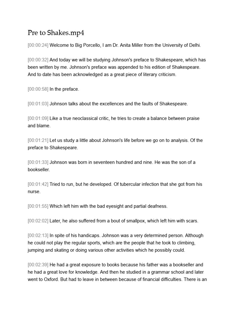 Pre To Shakes Transcription | PDF | William Shakespeare | Tragedy