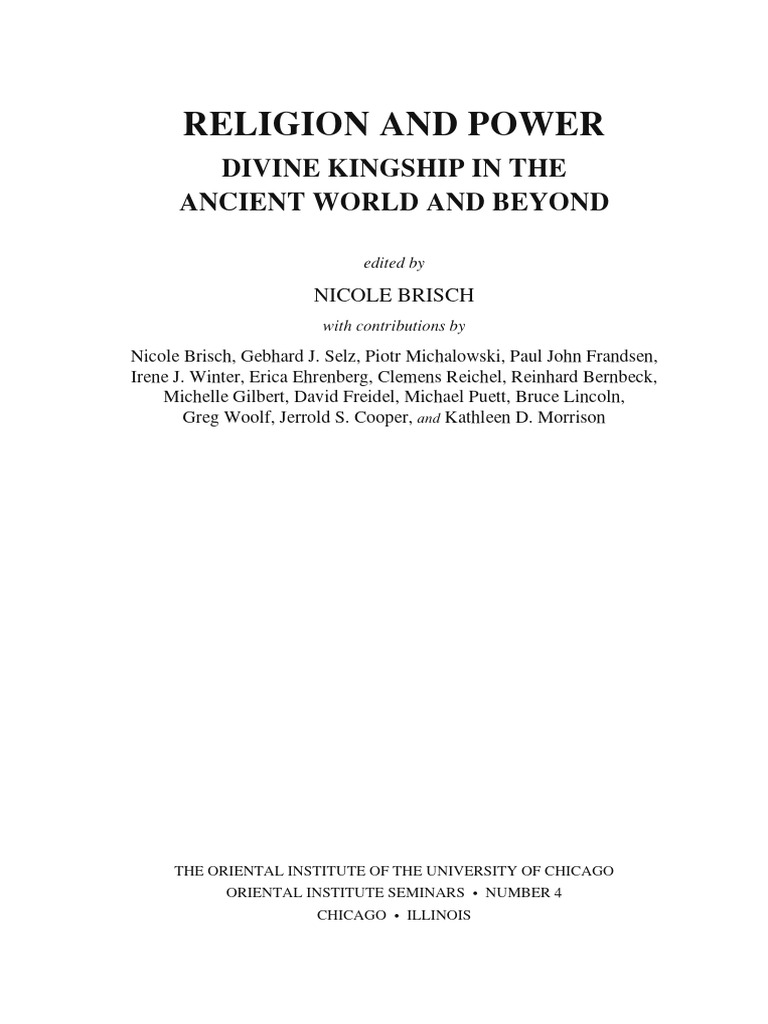 Cooper J. Divine Kingship | PDF | Mesopotamia | Ur