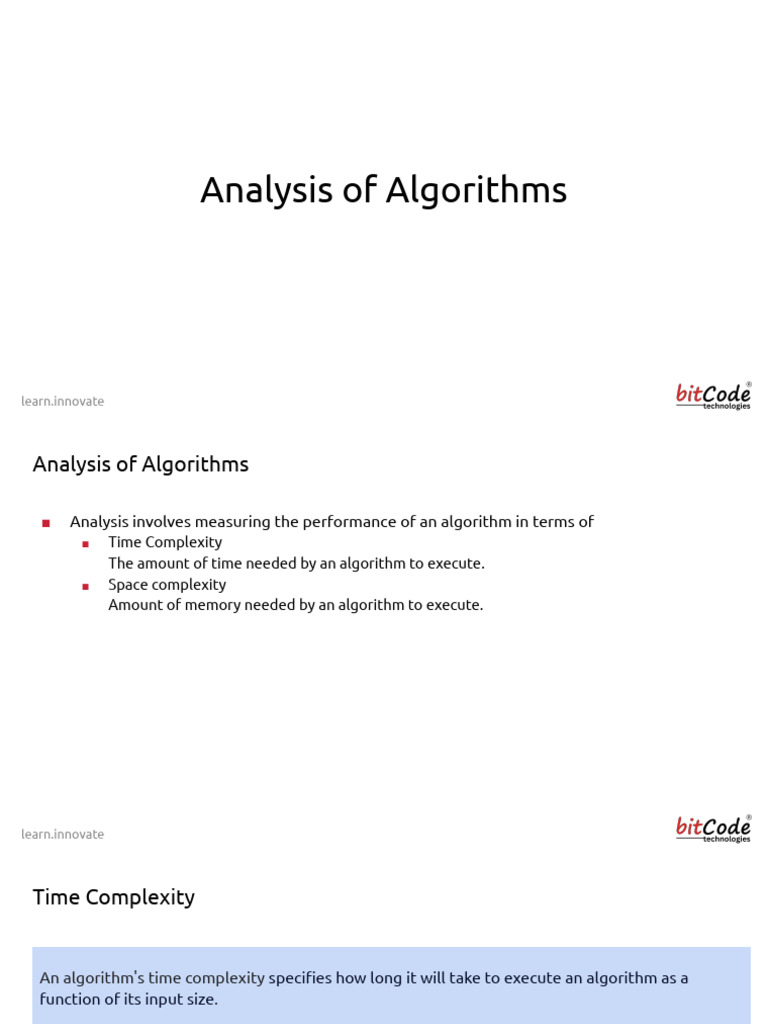 Time_Space_Complexity_Of_Algorithms | PDF | Algorithms | Time Complexity