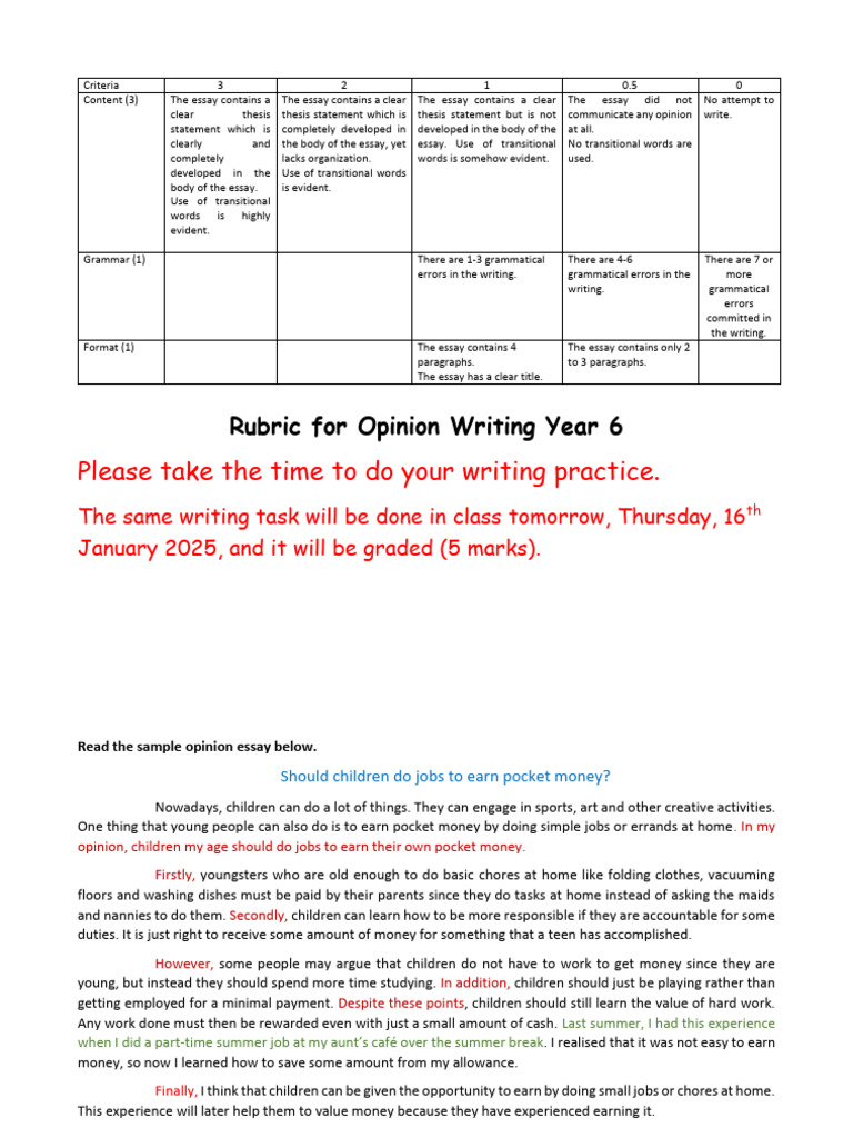 YEAR 6 WRITING TASK 1 | PDF | Essays | Human Communication
