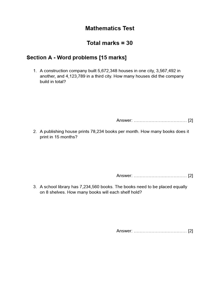 Math Test | PDF