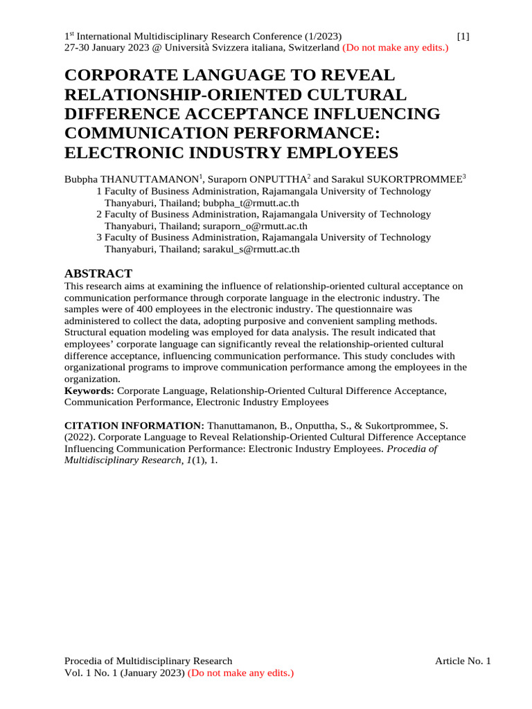 _Format 2022 [Conference] (1) | PDF | P Value | Factor Analysis