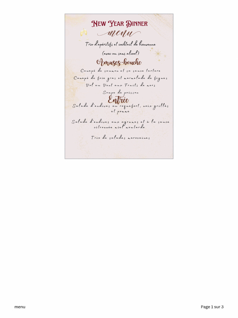 Menu Pdf