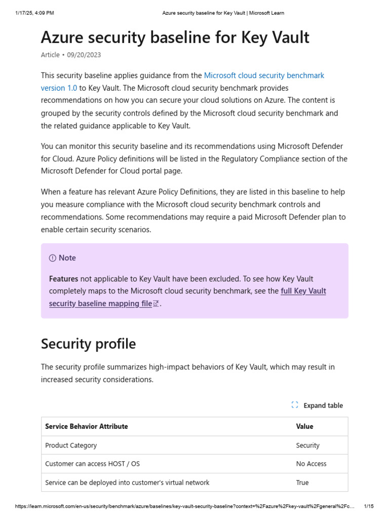 Azure Key Vault Security Guide | PDF | Microsoft Azure | Computer Network