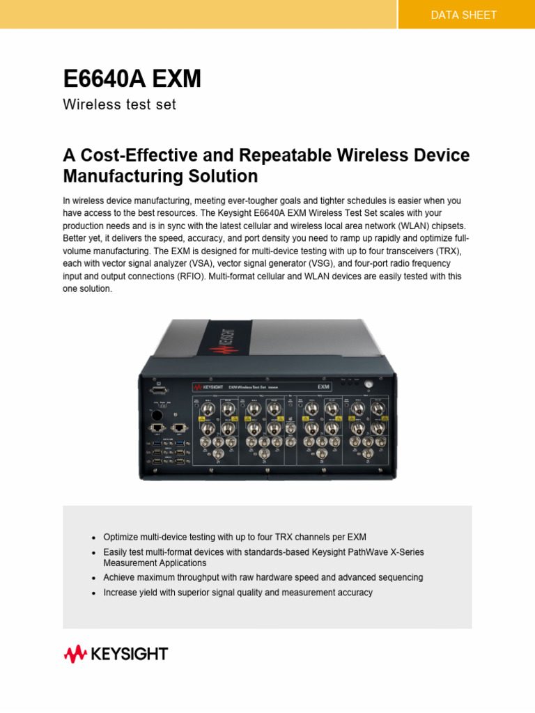 E6640A EXM Wireless Test Set | PDF | Hertz | Cellular Network