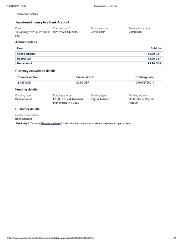 Transactions - PayPal | PDF