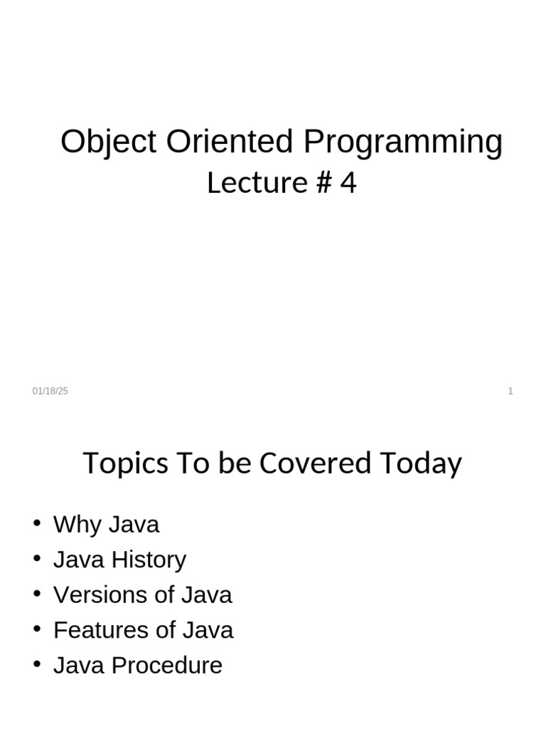 Lec_4_Introduction to Java | PDF | Java (Programming Language) | Java Virtual Machine
