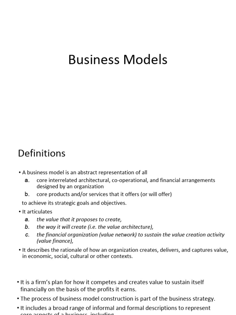 Understanding Business Models Explained | PDF | Business Model | Credit ...