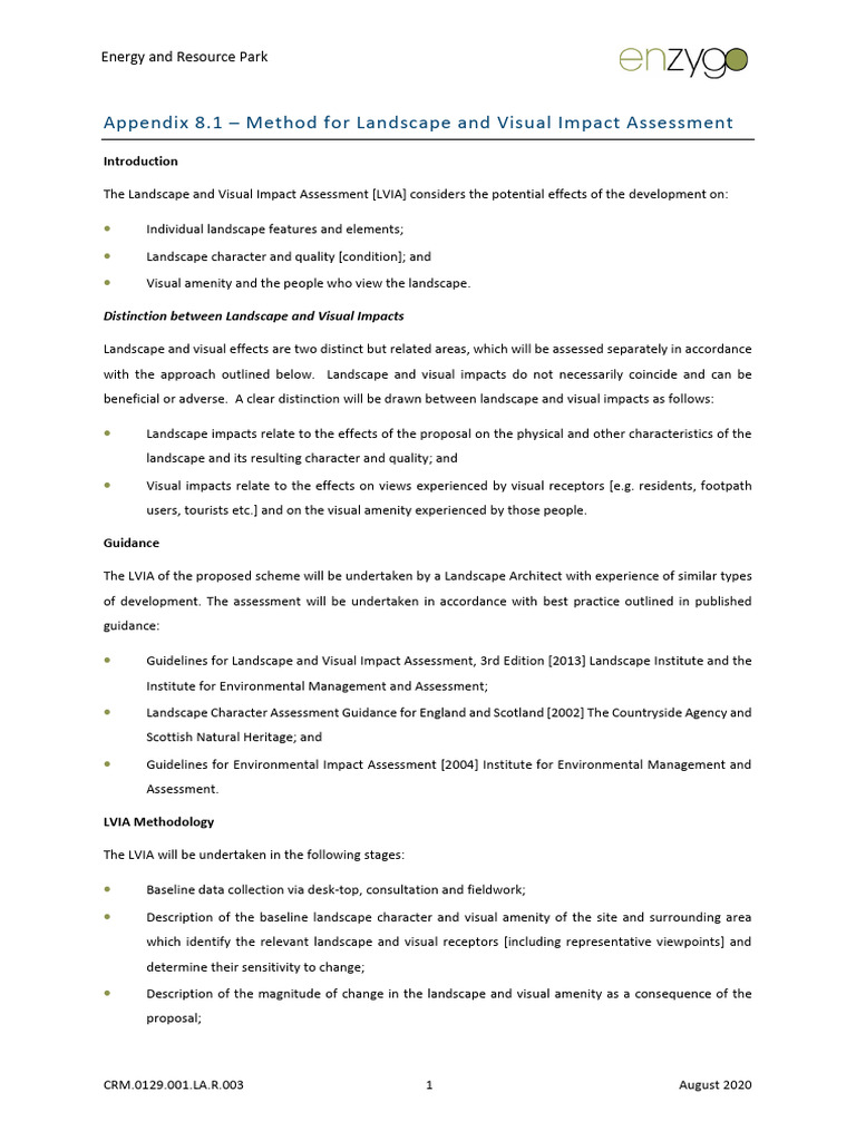 Method For Landscape and Visual Impact Assessment | PDF | Landscape ...