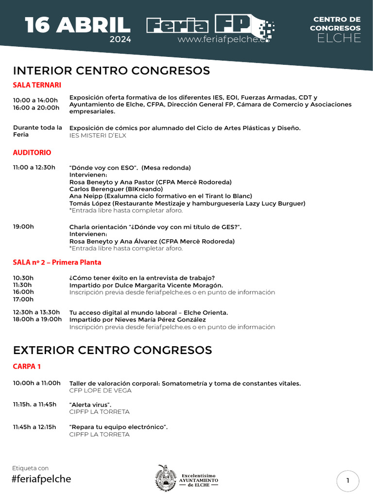 Programa Feria Fp Elche 2024 | PDF