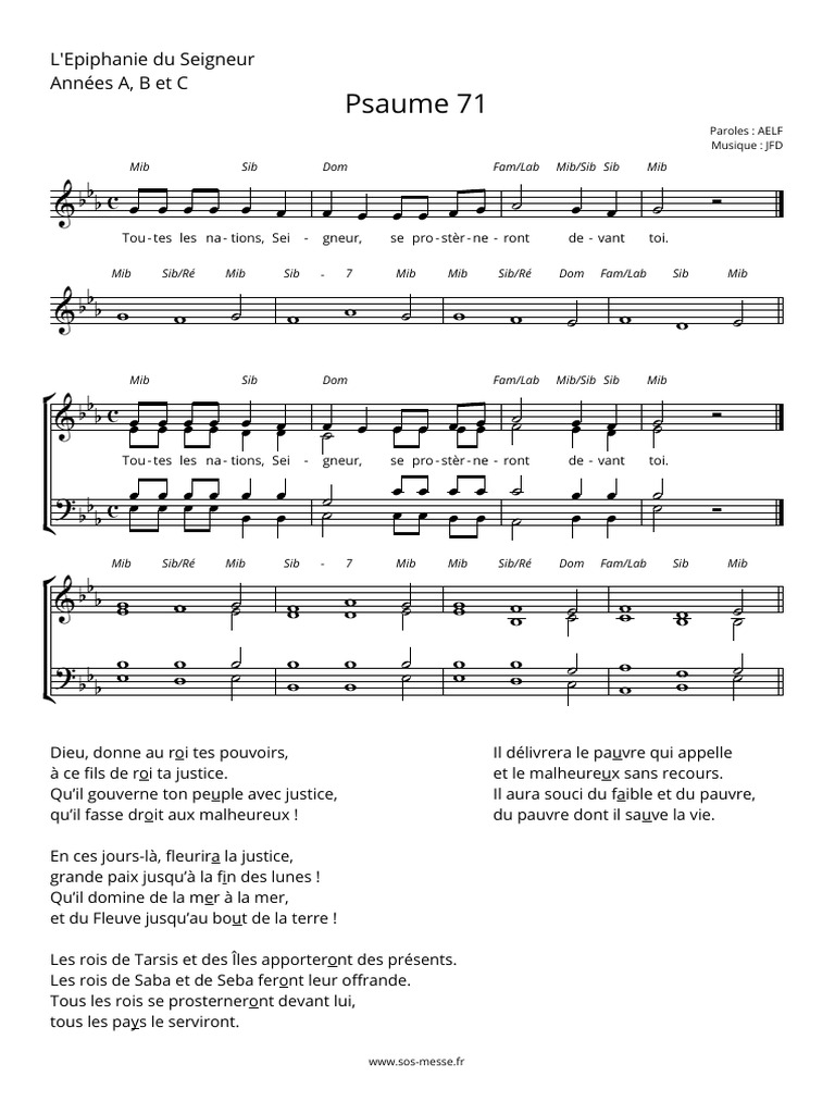 L'Epiphanie Du Seigneur - Psaume 71 (1) | PDF