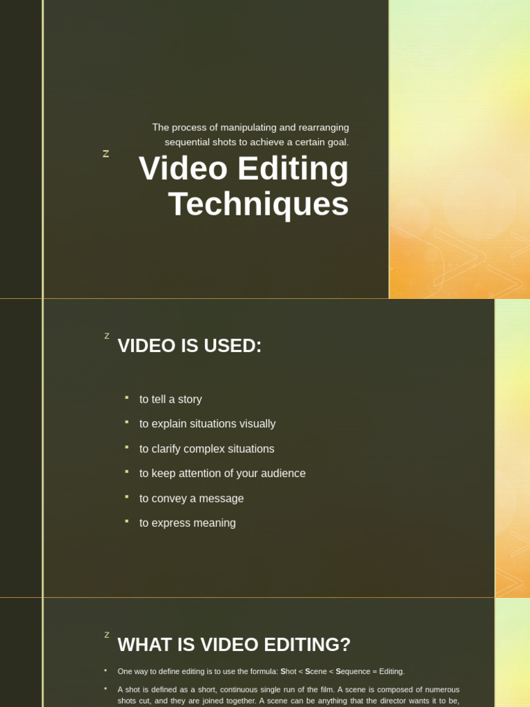Video Editing Techniques Explained | PDF