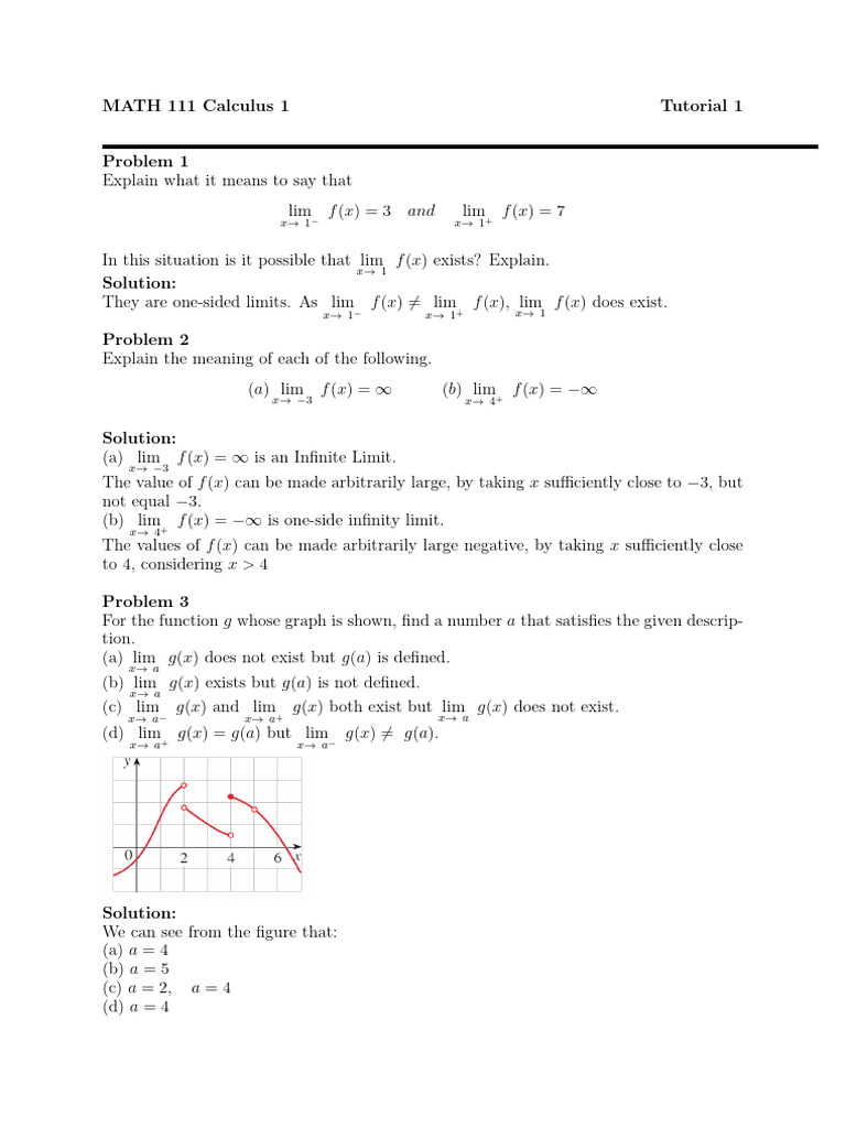 Tutorial 1 Withsolutions Updated | PDF | Infinity | Discrete Mathematics