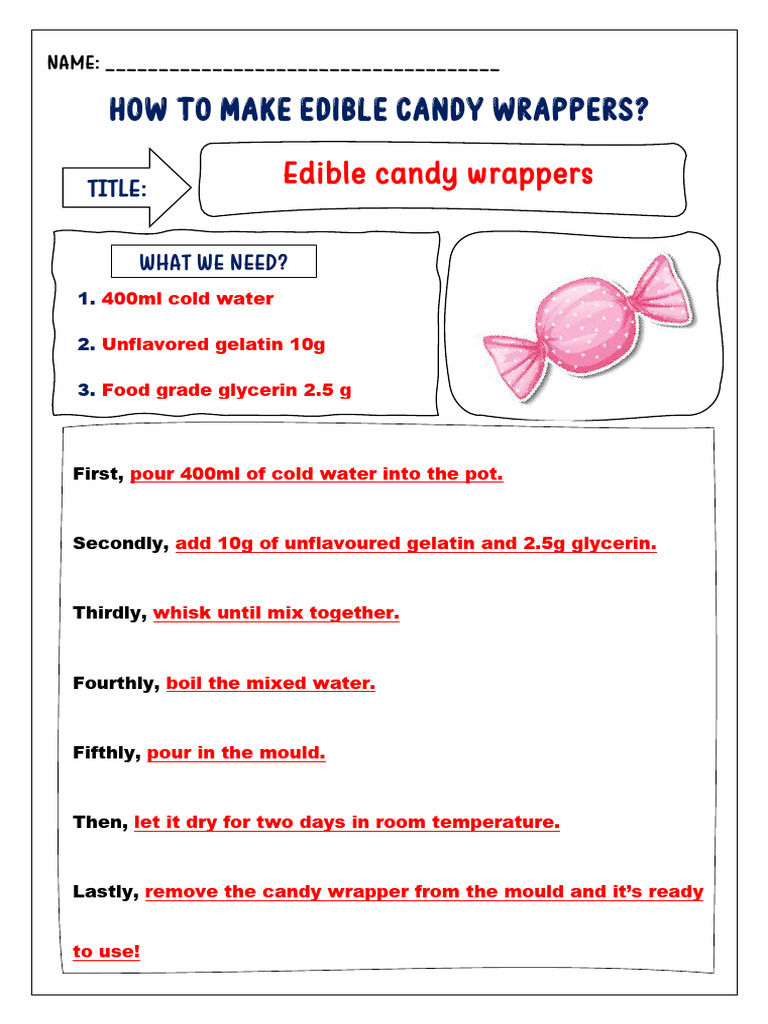 Make Edible Candy Wrappers | PDF
