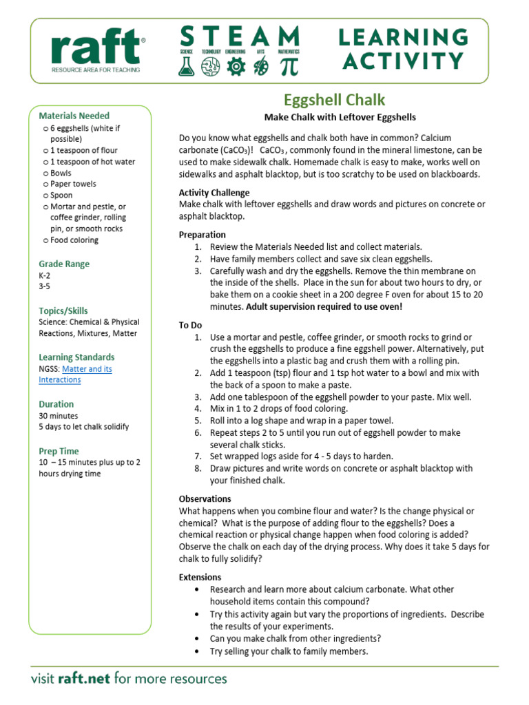 LAS Eggshell Chalk | PDF | Chalk | Teaspoon