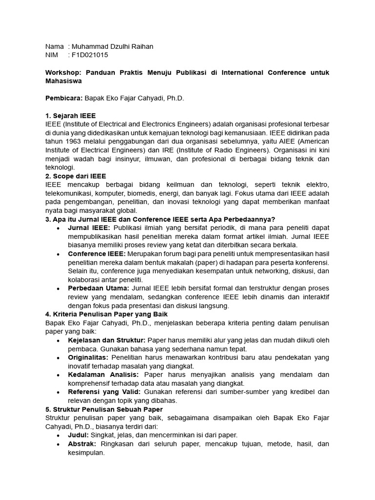 Panduan Penulisan Paper oleh Eko Fajar | PDF