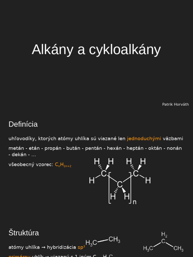 Alkány A Cykloalkány | PDF