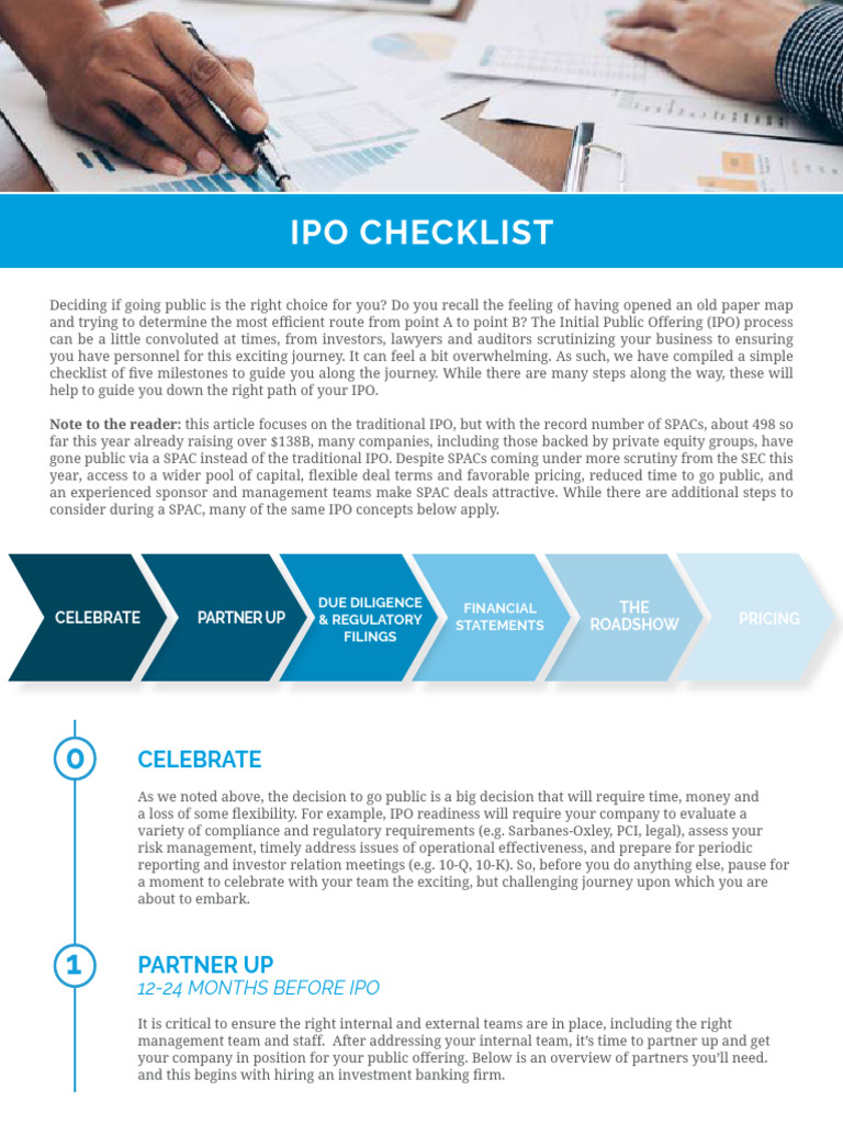 IPO-Checklist-1 | PDF | Initial Public Offering | Financial Statement