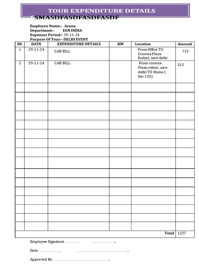 TOUR EXPENDITURE SHEET (8).docx (2) (1) | PDF