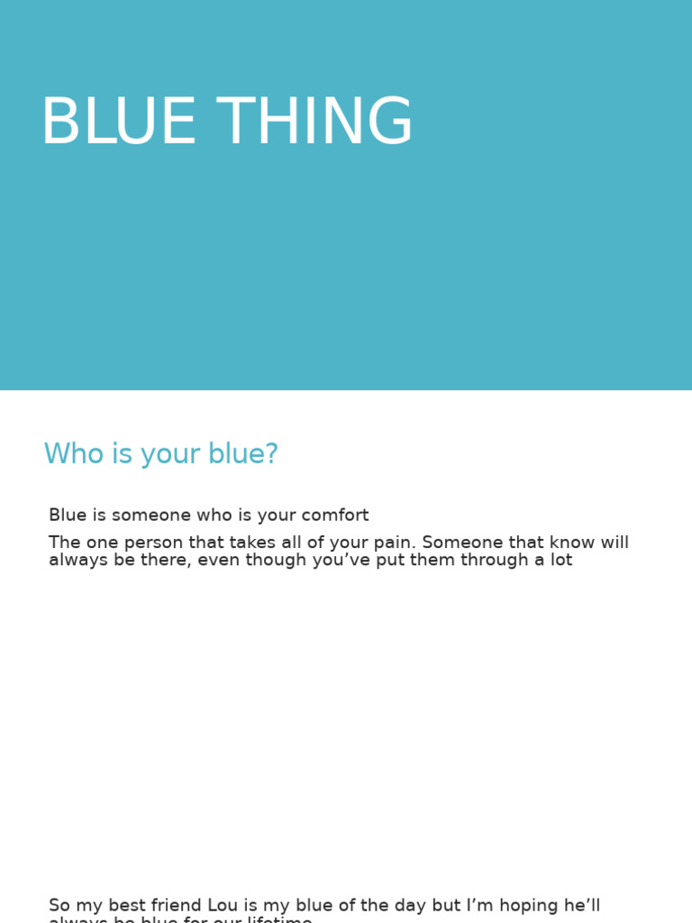 Blue Thing | PDF