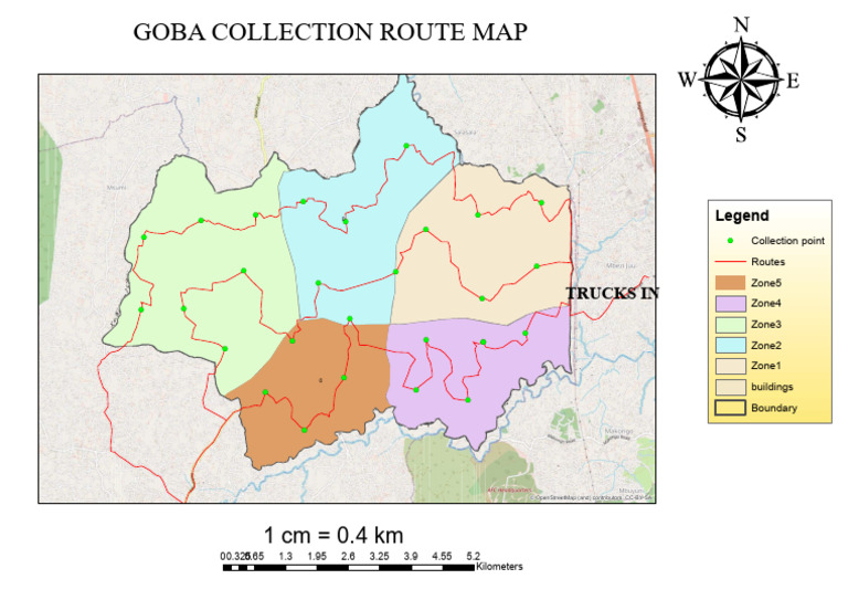 Goba Map Truck Collection Route | PDF | Cartography | Geographical ...