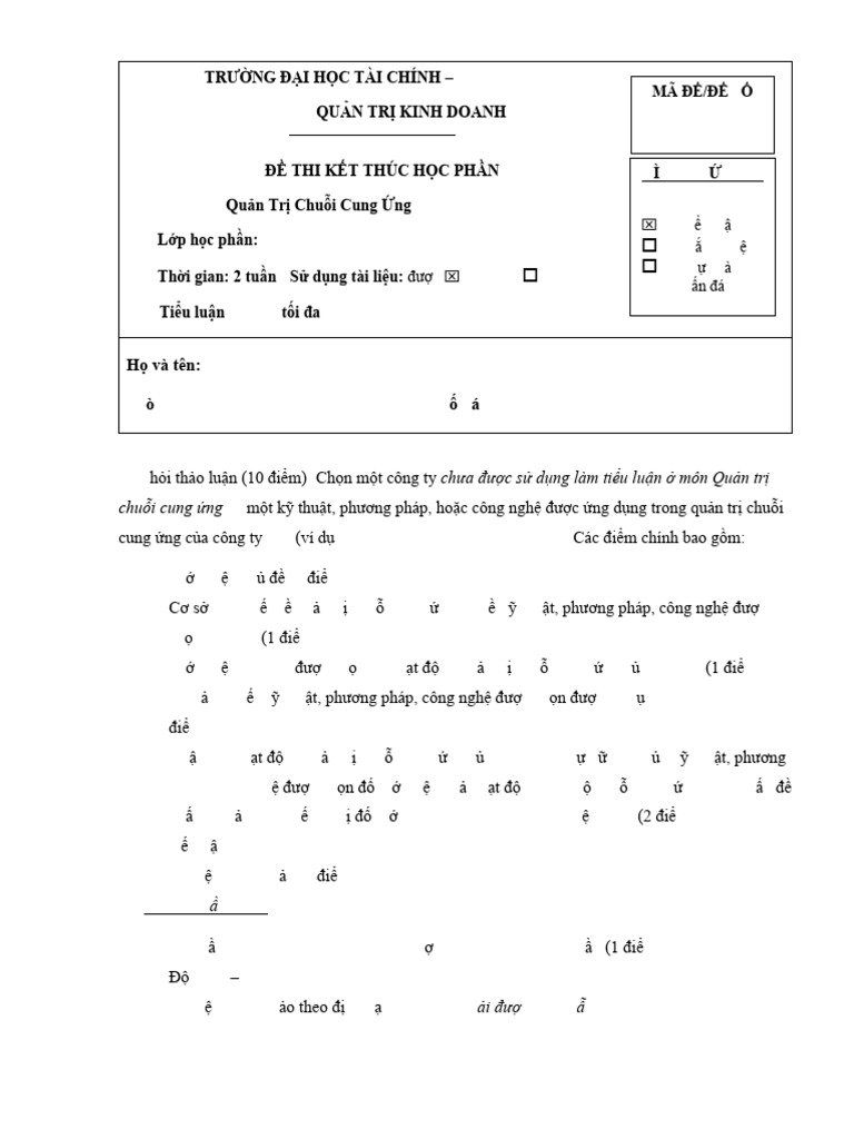 4601-4610 - QuanTriChuoiCungUng - DE THI | PDF