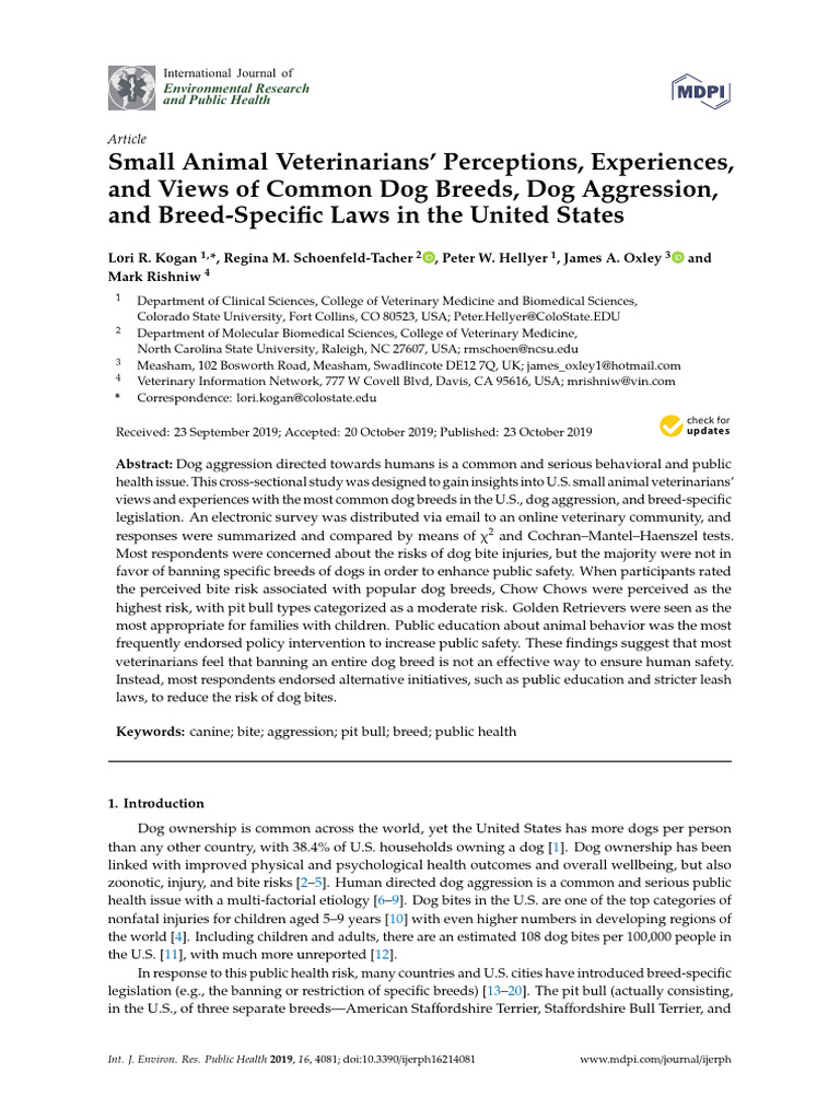 Vets' perception of dog breeds | PDF | Pit Bull | Dogs