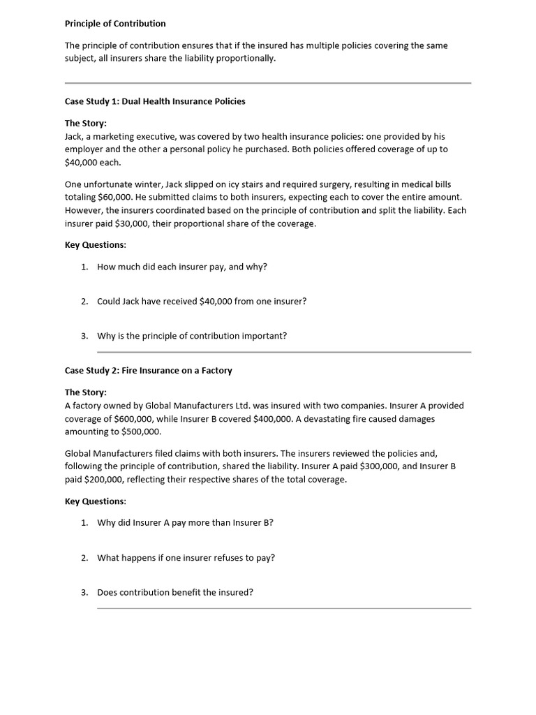 Principle of Contribution | PDF