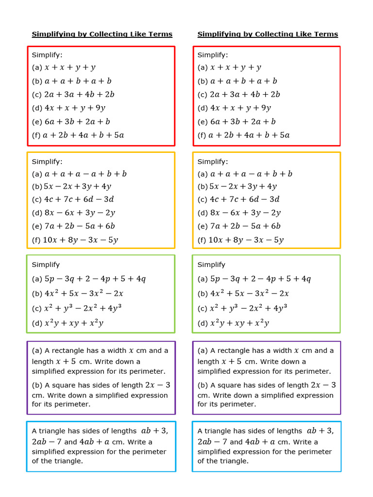 Simplifying Expressions and Perimeters | PDF