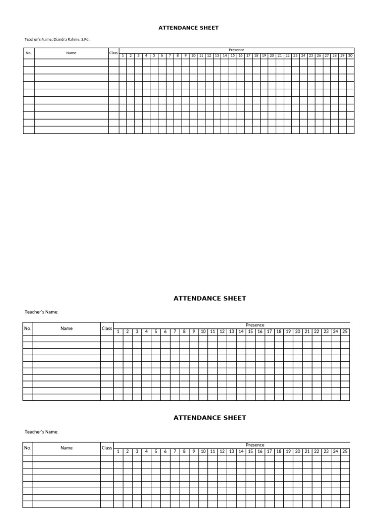 Attendance Sheet | PDF