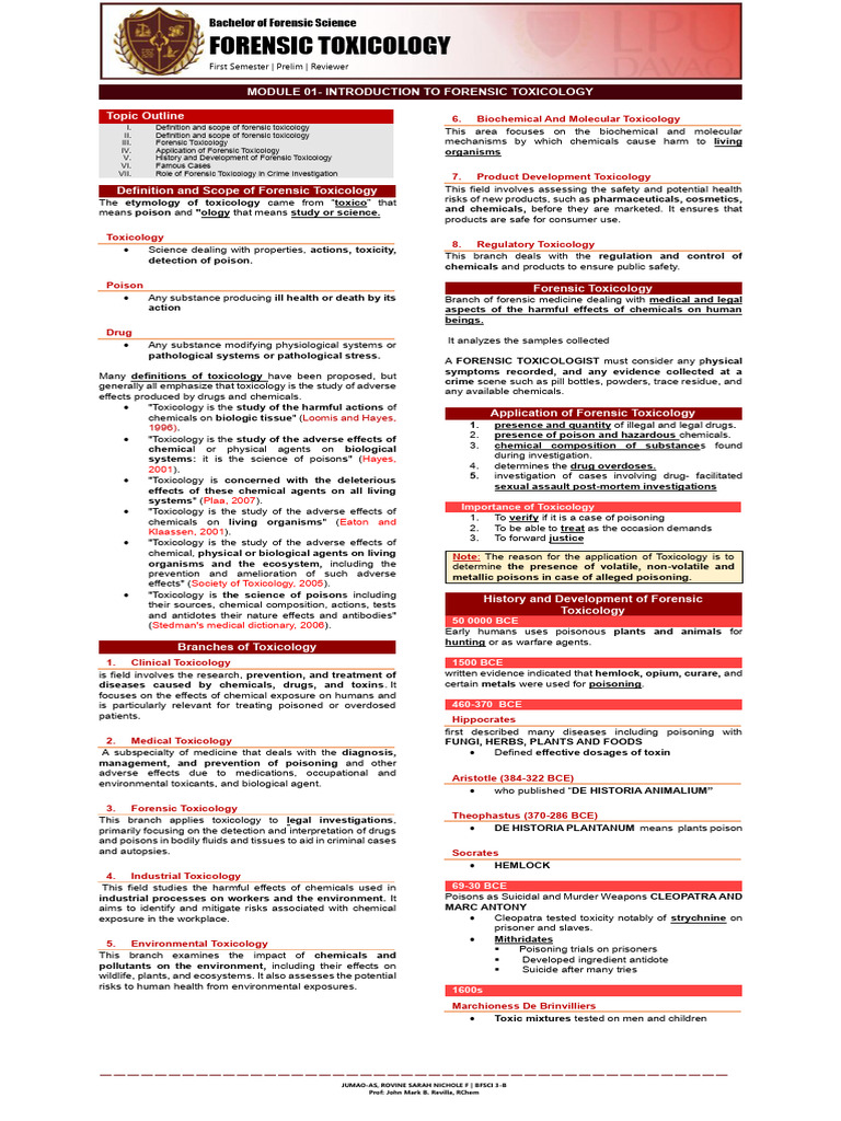 Forensic Toxicology | PDF | Toxicology | Poison