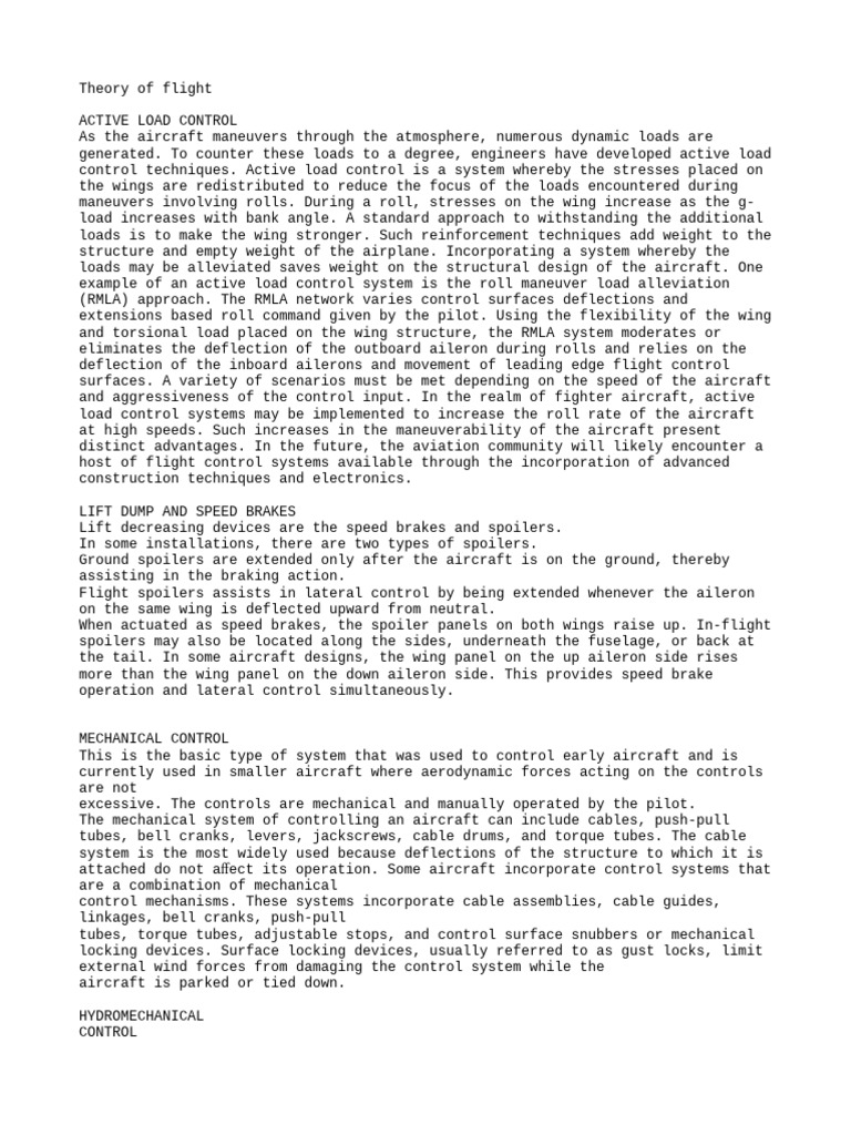 Theory of Flight | PDF | Aircraft Flight Control System | Flight Control Surfaces