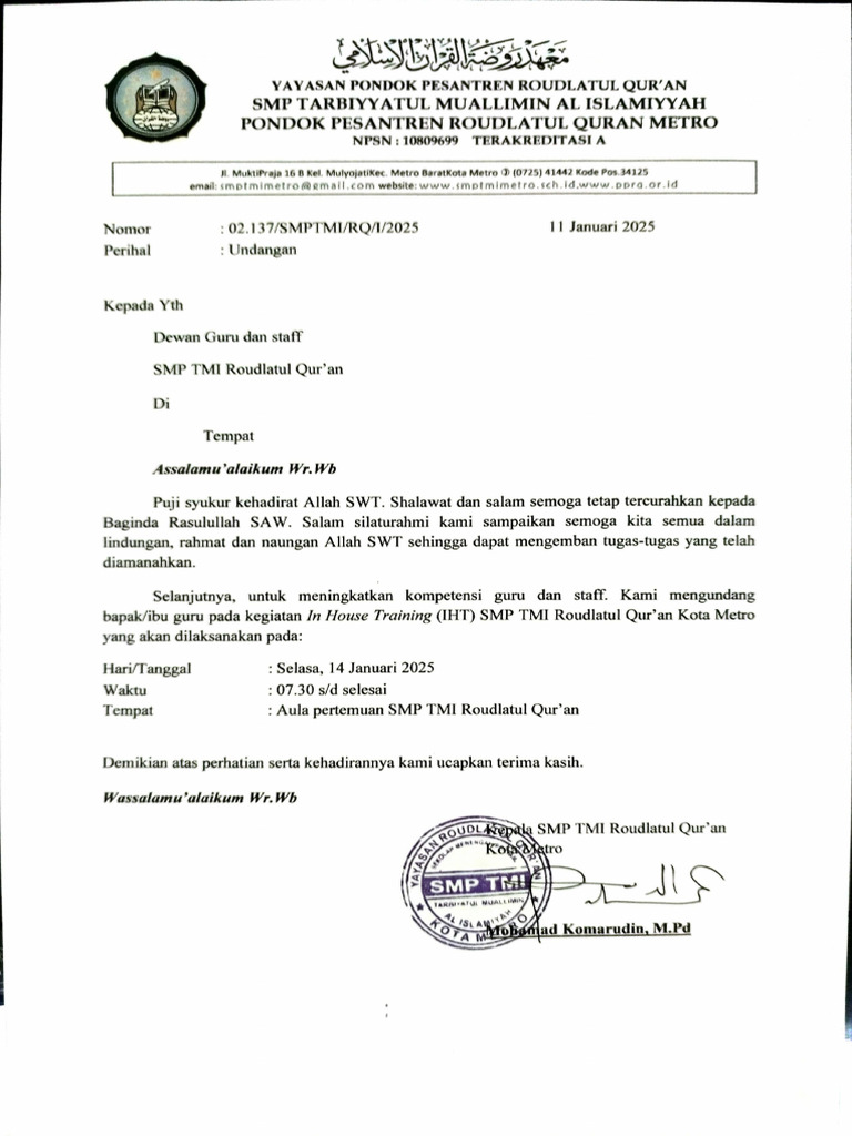 Undangan IHT Januari | PDF