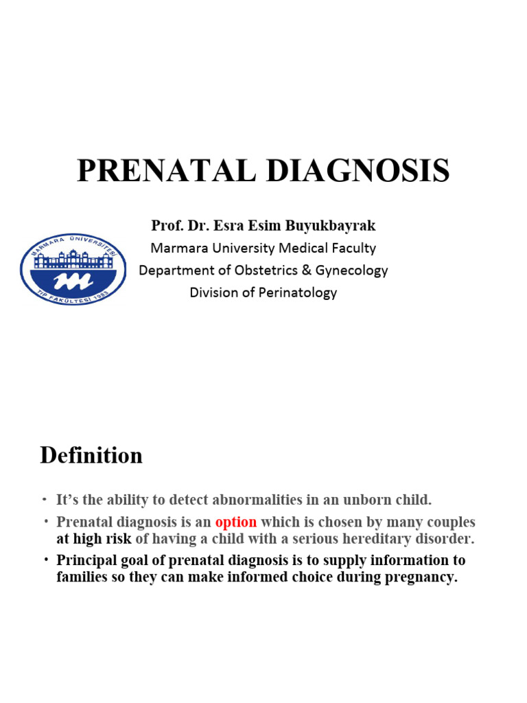 Prenatal Diagnosis: Techniques & Benefits | PDF | Medicine | Health ...