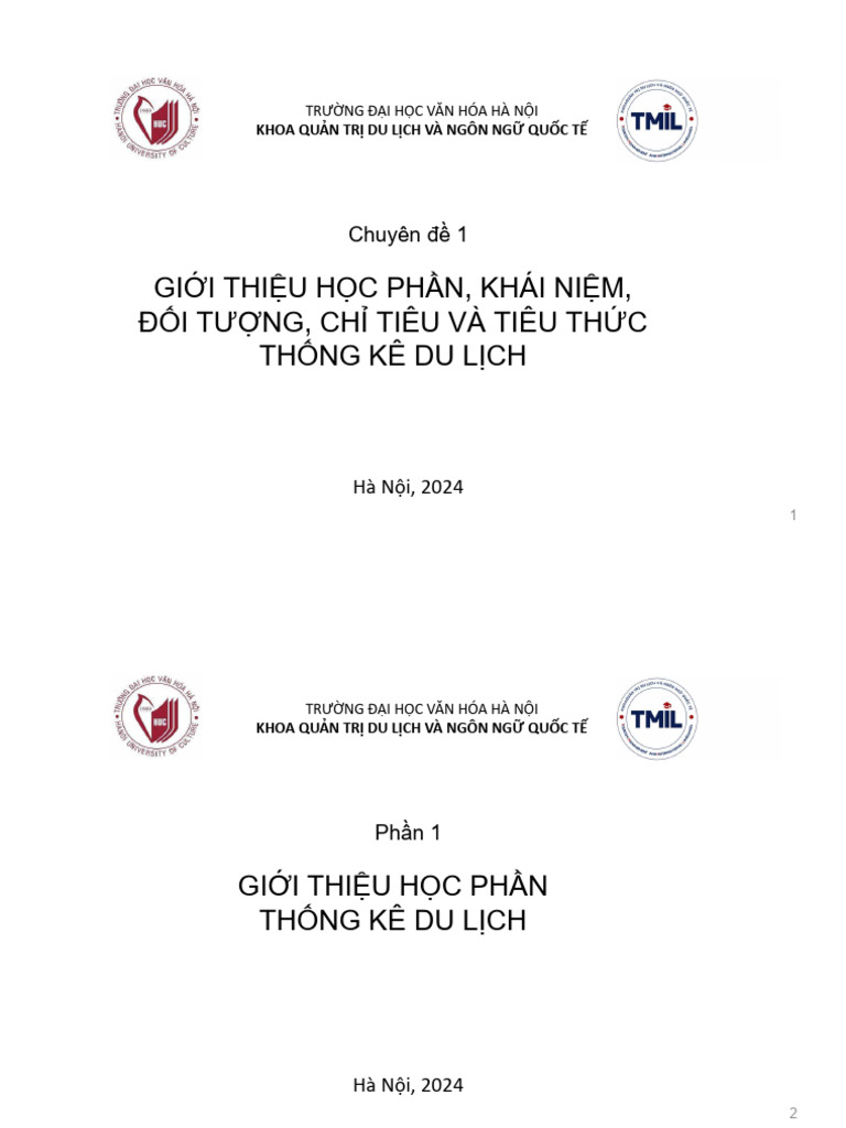 Chuyen de 1 _ Gioi thieu, khai niem, doi tuong, tieu chi, tieu thuc thong ke | PDF