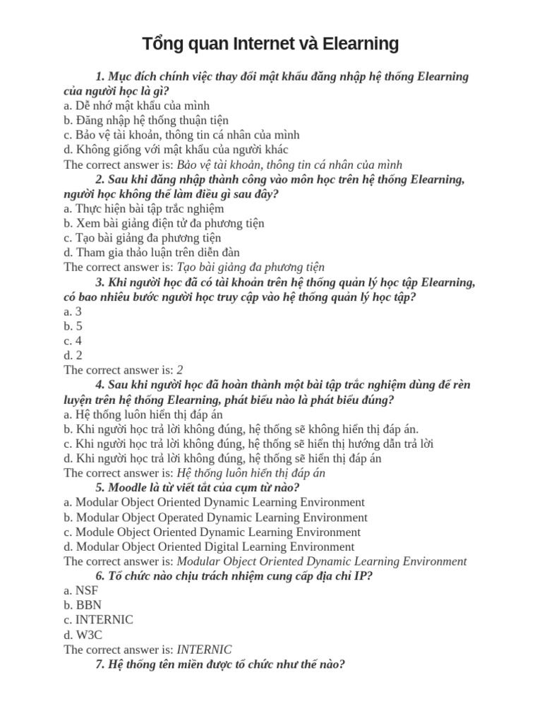 T NG Quan Internet Và Elearning | PDF