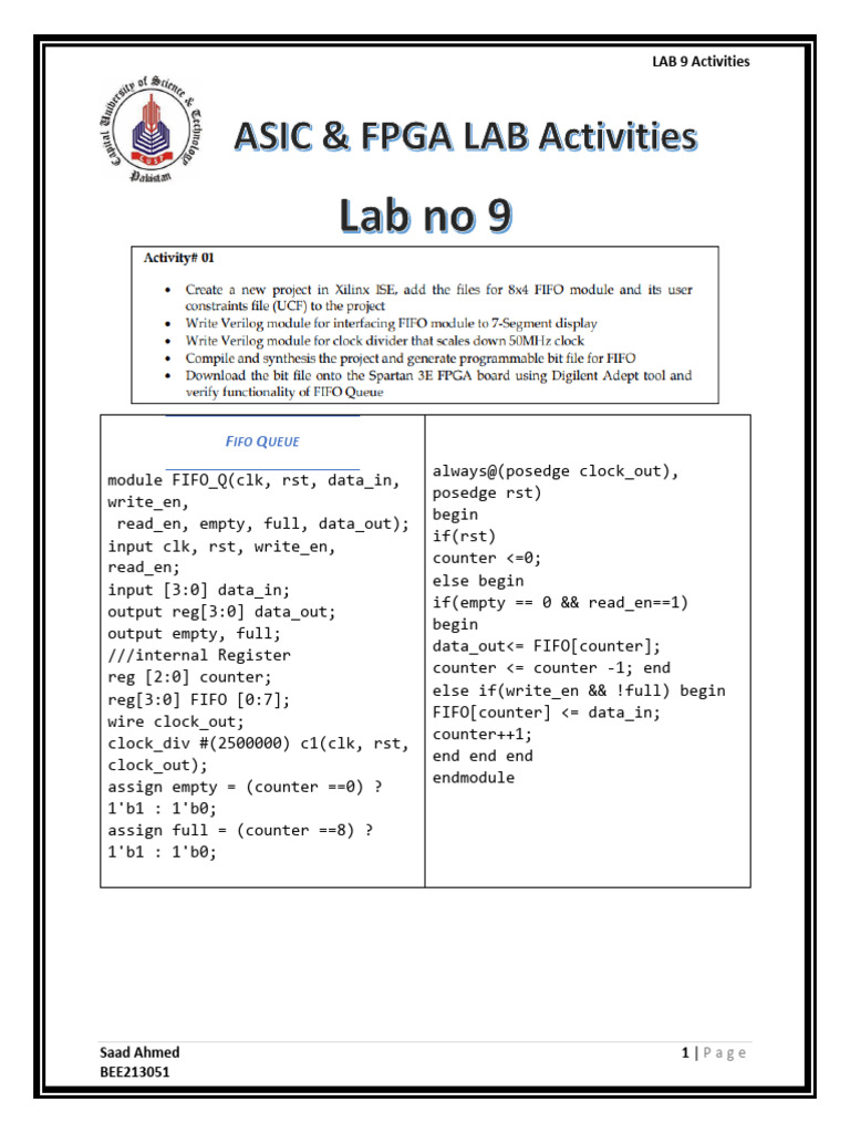 Asic Lab 9 | PDF