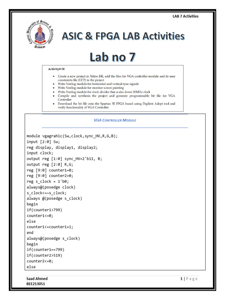 Asic Lab 7 | PDF