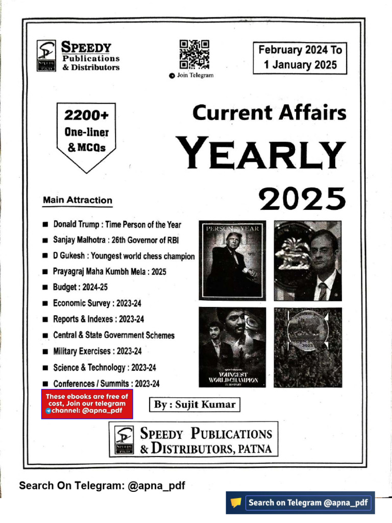 Speedy Current Affairs Jan-2025 in English | PDF