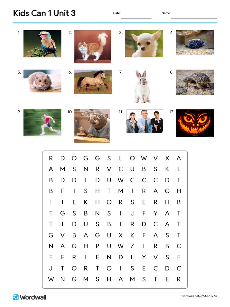kids-can-1-unit-3-wordsearch | PDF