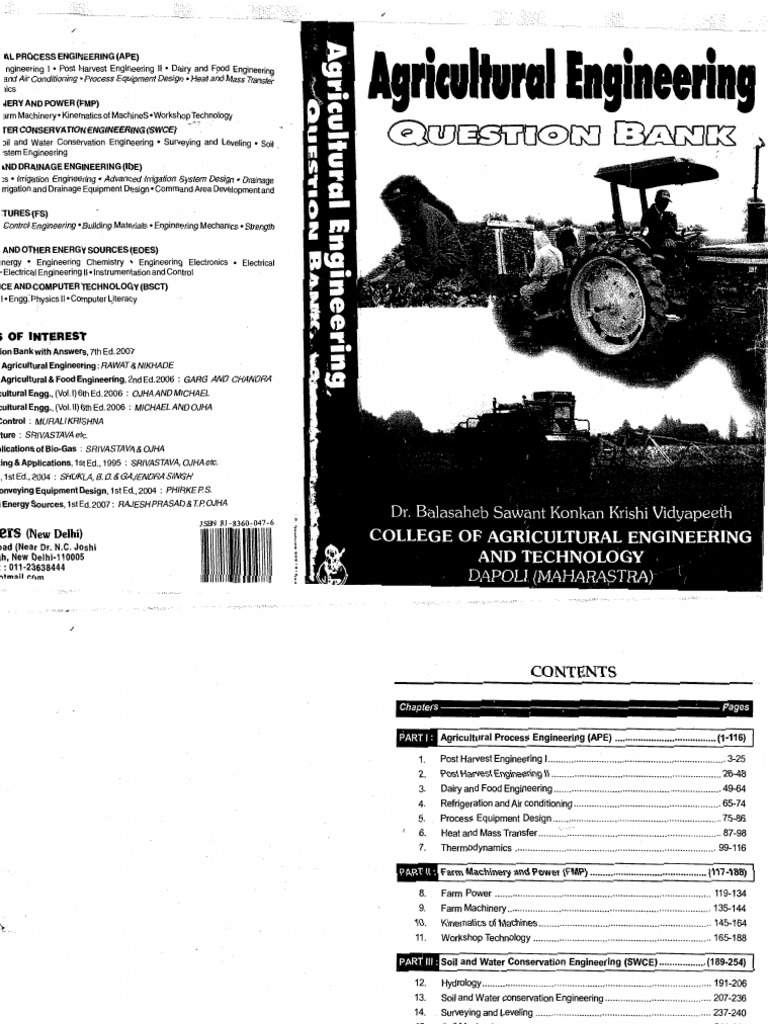 Agricultural Engineering Ques. Bank Dapoli | PDF
